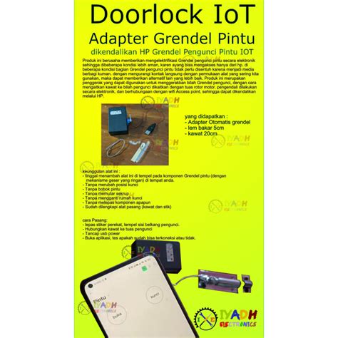 Jual Doorlock Iot Adapter Grendel Pintu Dikenalikan Hp Grendel Pengunci Pintu Iot Shopee Indonesia