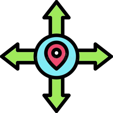 intersection arrows icon location map and navigation vector stock