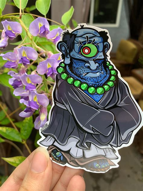 Ao Bozu Blue Monk Cyclops Yokai Sticker Etsy