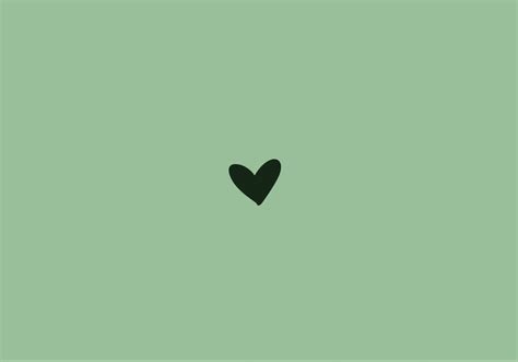 Sage Green Simple Heart Wallpaper Iphone Wallpaper Green Heart