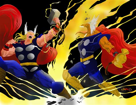 When Gods Collide Thor Vs Beta Ray Bill By Portfan On Deviantart