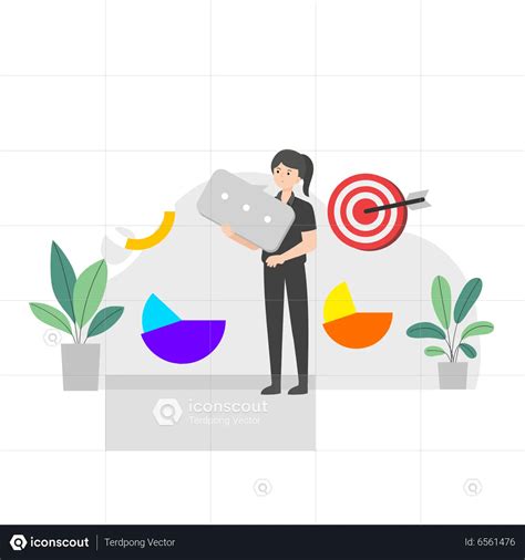 Woman Doing Analysis Animated Illustration Download In Json Lottie Or