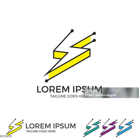 번개 아이콘 볼트 아이콘 전력 벡터 디자인 요소 에너지 와 천둥 전기 기호 개념 고압 변압기에 대한 스톡 벡터 아트 및 기타