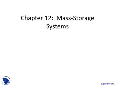 Mass Storage Systems Operating Systems Lecture Slides Docsity