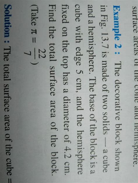 Example The Decorative Block Shown In Fig Is Made Of Two Solids