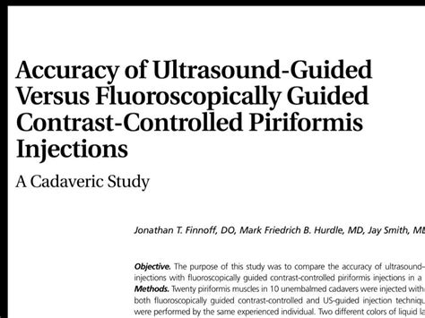 Hip Piriformis Injection Data Article Graphic Sonosite Institute For