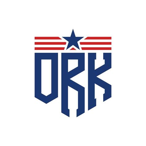 Premium Vector Patriotic Ork Logo With Star And American Flag Straps