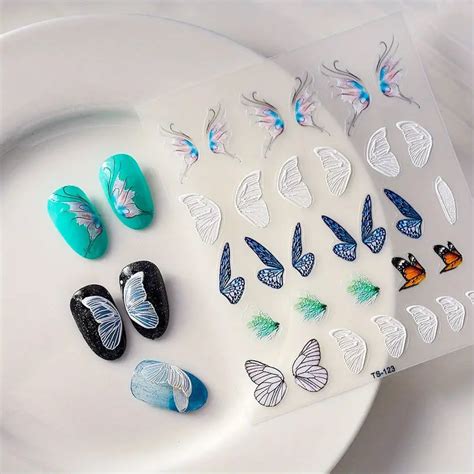 ملصقات فنية للأظافر منقوشة خماسية الأبعاد ، ملصقات أظافر Temu Saudi