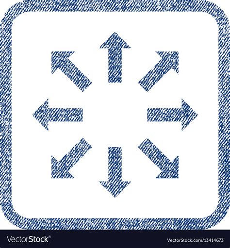Explode Arrows Fabric Textured Icon Royalty Free Vector