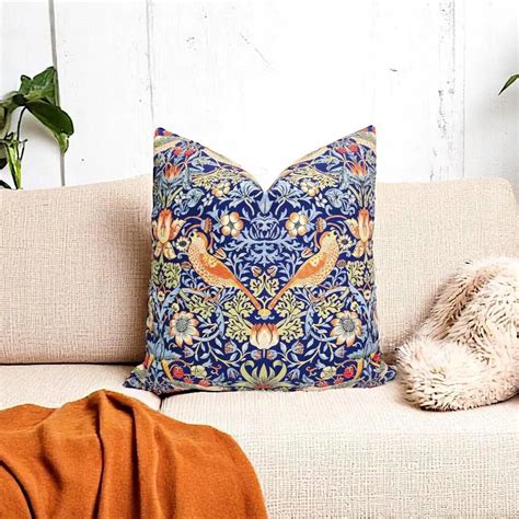 William Morris Strawberry Thief Pillow Cover Havana Concept