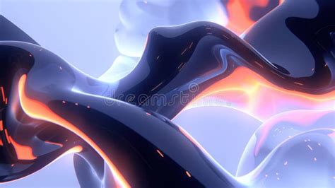 Abstract Fluid Shapes Intertwining With Glowing Highlights Creating A Dynamic Visual Effect