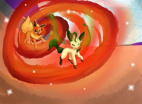 Ce Flareon And Leafeon By Kalinel On Deviantart