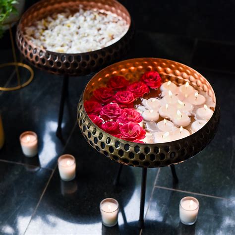 Small Metal Urli With Stand Samskara Home