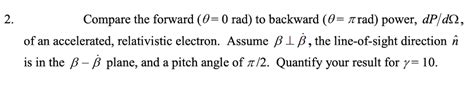 Solved Compare The Forward θ0rad To Backward θπrad