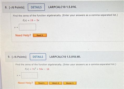 solved find the zeros of the function algebraically enter