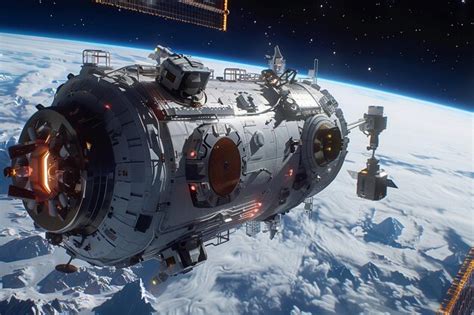 Premium Photo A Spacecraft Docking With The Iss