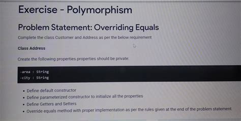 Solved Exercise Polymorphism Problem Statement Overriding