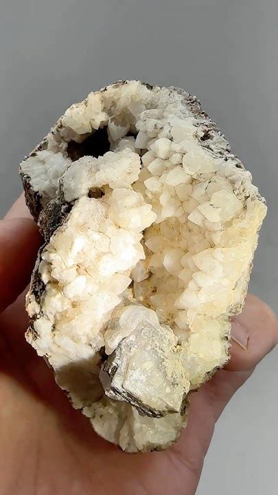 Arizona Geode Nodule With Quartz And Calcite Crystals Inside 4 26 25