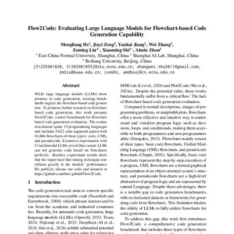 Flow2code Evaluating Large Language Models For Flowchart Based Code Generation Capability Acl