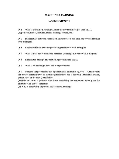 Machine Learning Assignment 1 Pdf