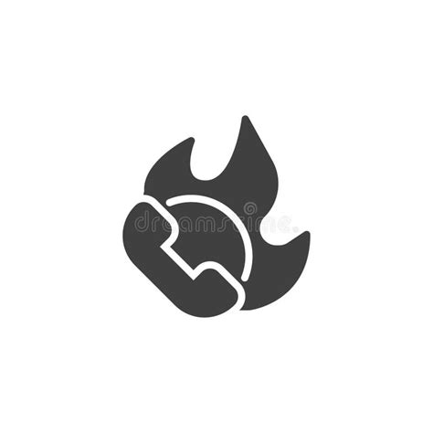 Handset Telephone And Fire Flame Vector Icon Stock Vector Illustration Of Handset Flame