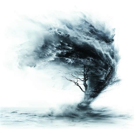 Typhoon Isolated On White Background Powerful Natural Phenomenon And Weather Event Premium Ai