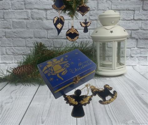 Набор елочных украшений Деревянные игрушки на елку в шкатулке в интернет магазине на Ярмарке