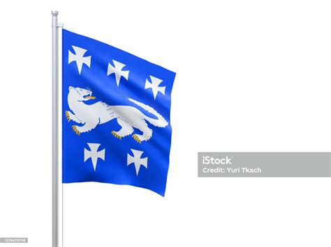 중앙 Ostrobothnia 플래그흰색 배경에 흔들리고 가까이 고립 3d 렌더링 0명에 대한 스톡 사진 및 기타 이미지 Istock