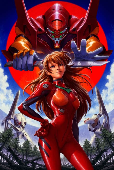 Souryuu Asuka Langley Eva 02 And Mass Production Eva Neon Genesis