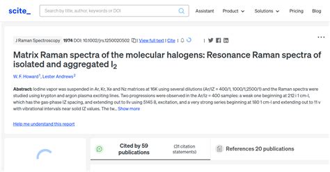 Matrix Raman Spectra Of The Molecular Halogens Resonance Raman Spectra