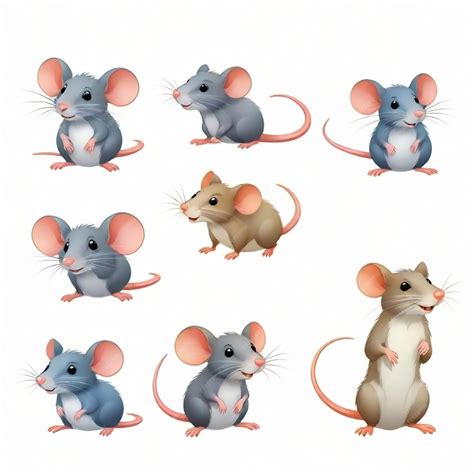 Premium Vector A Collection Of Mice With One That Says Mouse On The Bottom