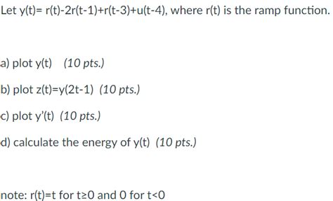 solved let y t r t 2r t 1 r t 3 u t 4 ﻿where r t ﻿is