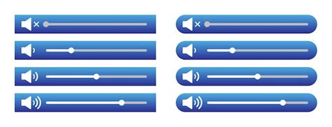 Premium Vector Vector Blue Volume Sliders Set
