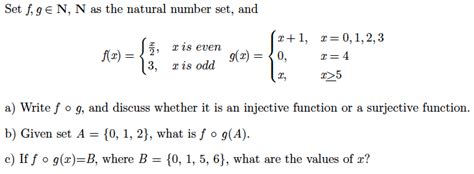 Set F GN N As The Natural Number Set And Chegg