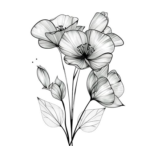 Flower Drawing No Color