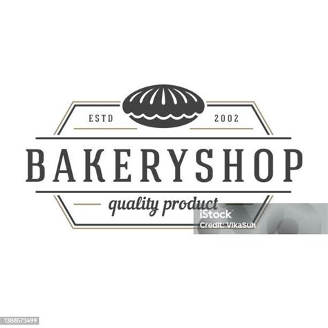 베이커리 숍 로고 템플릿 패스트리 식품 라벨 또는 배지의 벡터 오브젝트 및 아이콘 로고에 대한 스톡 벡터 아트 및 기타 이미지