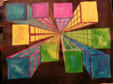 Birds Eye View 1 Point Perspective Drawing