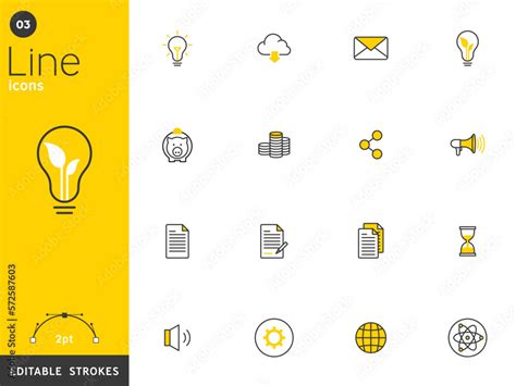 Environment And Basic Line Icons Collection Editable Strokes For