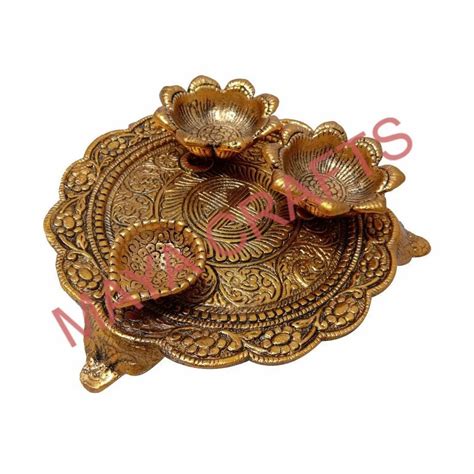 Metal Pooja Thali Small At Rs 224piece In Udaipur Id 27430811173