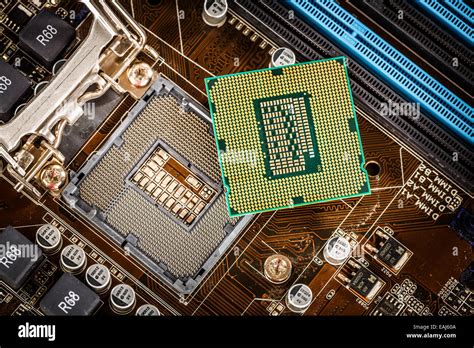 Modern Processor And Motherboard For A Home Computer Stock Photo Alamy