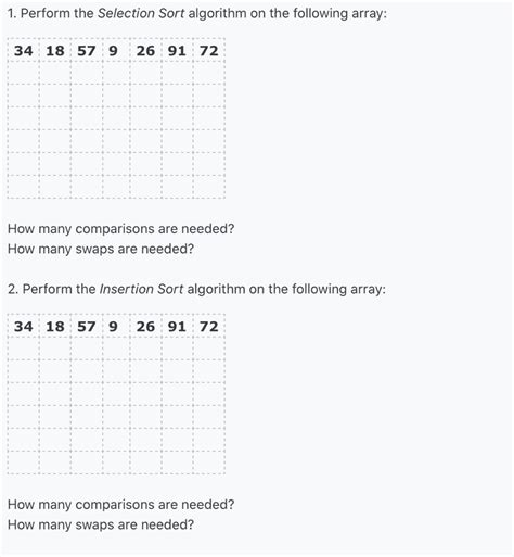 Solved 1 Perform The Selection Sort Algorithm On The