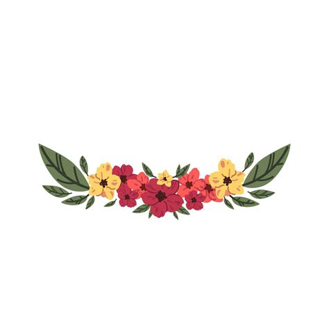 Set Of Beautiful Red Yellow And Pink Flowers Arrangement With Green