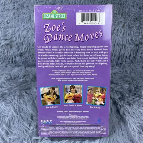 Sesame Street Zoes Dance Moves Vhs Video Tape Learn Music Paula Abdul