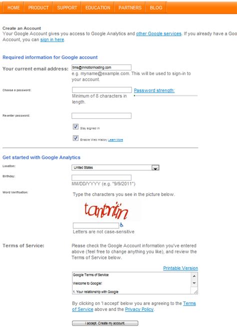 Creating A Google Analytics Account InMotion Hosting