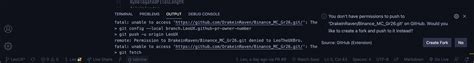 Not Permitted To Push To Github Through Vscode Tried Pull Request Same Issue