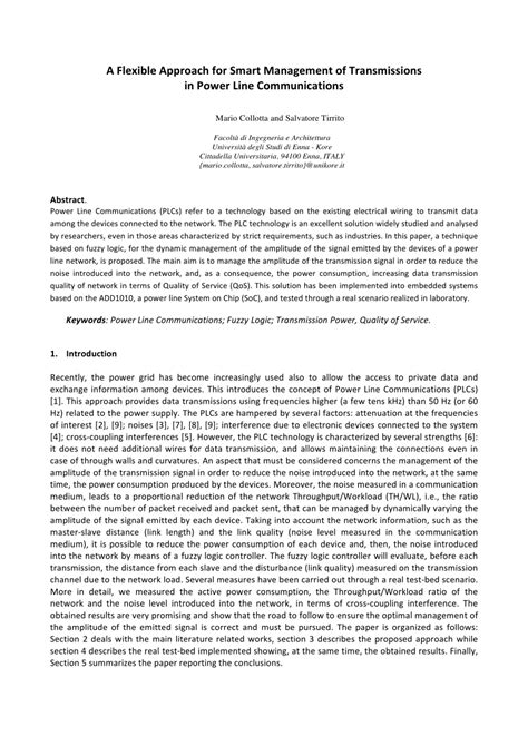 Pdf A Flexible Approach For Smart Management Of Transmissions In Power Line Communications