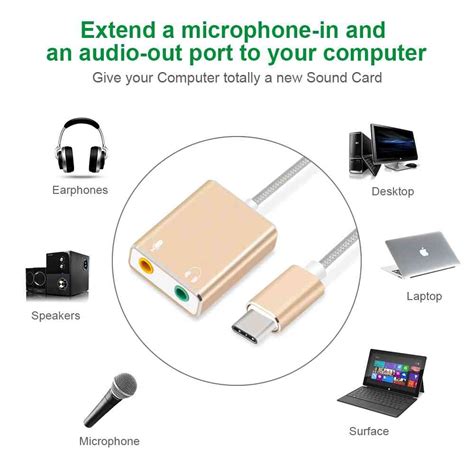 USB Type C Sound Card Type C External Sound Card Adapter Ido Lk