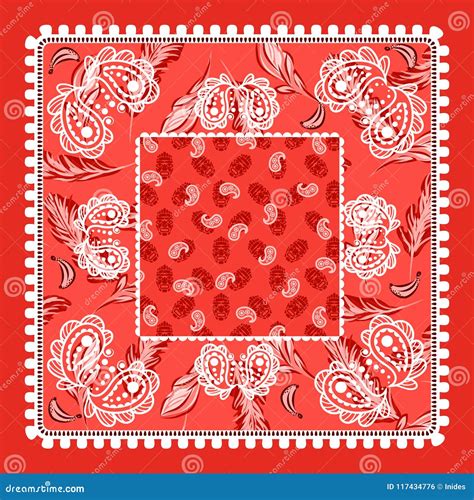 Western Red Bandana Border Stock Illustrations 38 Western Red Bandana