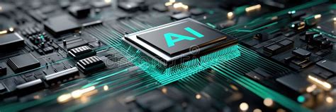 Stylized Microchip With Ai Label At The Center On A Minimal Tech