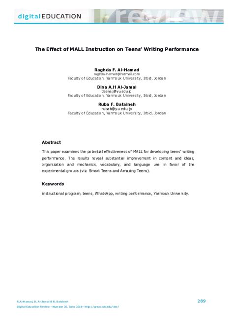 Pdf Personal Learning Environment And Writing Performance The Case Of Jordanian Young Efl